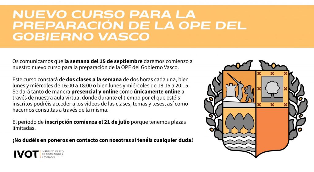 NUEVO CURSO PARA LA PREPARACIÓN DE LA OPE DEL GOBIERNO VASCO ...